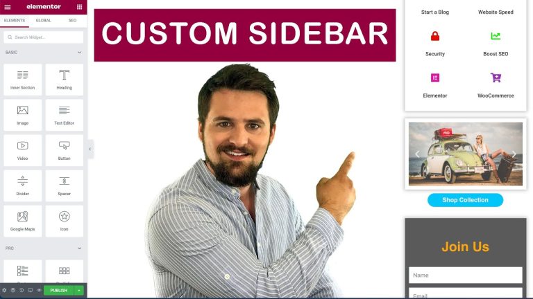 Make a Custom Sidebar WordPress Elementor Tutorial - Godaddy.pk